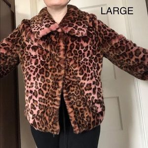 Anthropologie | Jackets & Coats | Rare Pink Leopard Faux Fur | Poshmark